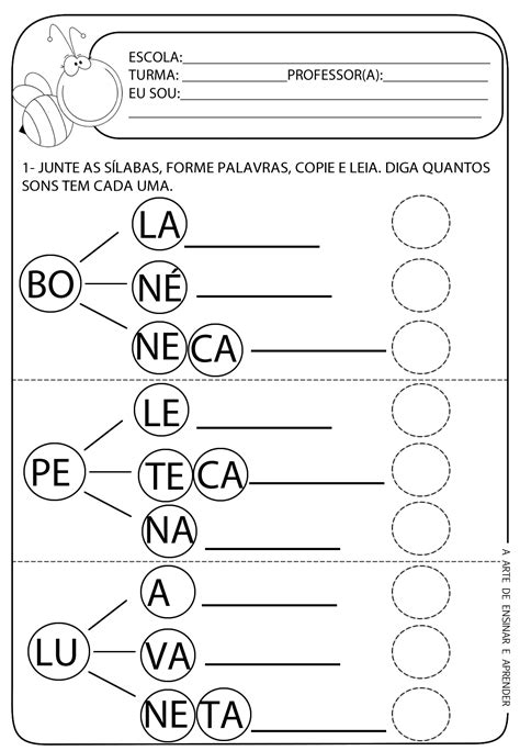 Atividade pronta Formação de palavras e sons A Arte de Ensinar e