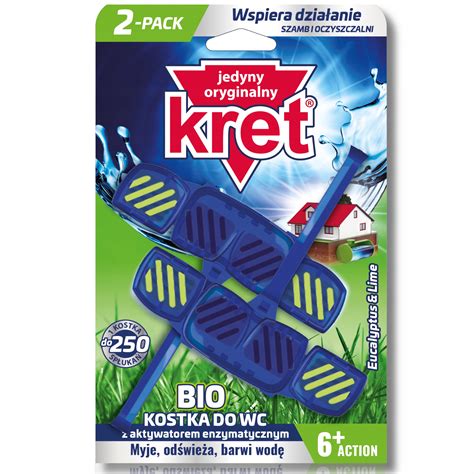 KRET BIO Kostka Zawieszka do WC Toalet Barwiąca Wodę 250 Spłukań 40g x