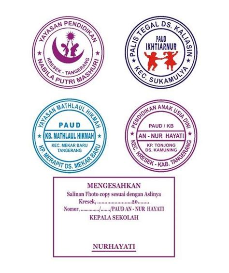 Detail Contoh Stempel Paud Koleksi Nomer