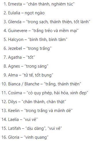 Top 10 Tên Tiếng Anh Đẹp Nhất Cho Nữ Được Yêu Thích Nhất Năm Này