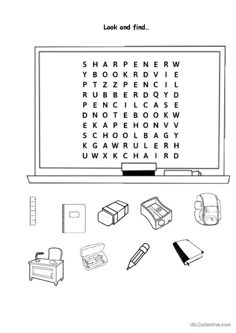 Classroom Vocabulary Wordsearch Wor English ESL Worksheets Pdf Doc