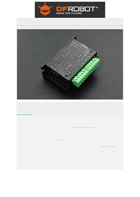 Tb Datasheet Pages Dfrobot Tb Stepper Motor Driver