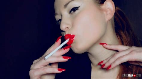 red lips smoking miss kira star clips4sale