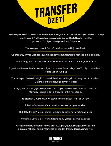 De Marke Sports on Twitter 1 Eylül 2022 Transfer Özeti https t co