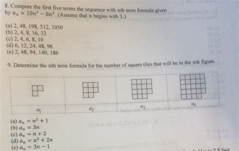 solved 8 compute the first five terms the sequence with nth