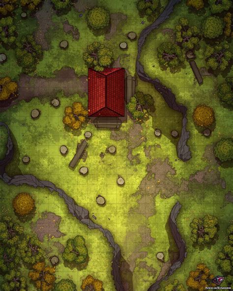 Logged Forest Battle Map For Dungeons Dragons