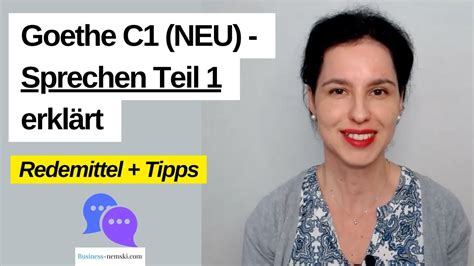 Goethe C1 PRÜFUNG 2024 SPRECHEN Teil 1 erklärt REDEMITTEL Tipps