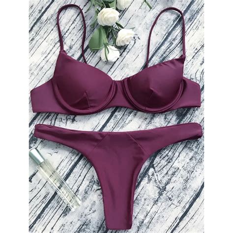 ZAFUL Bikini Cami Underwired Push Up Women S Swimming Suit Simwear