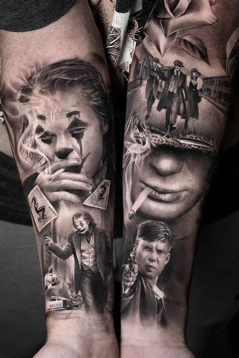 Tatuagem Do Coringa E Peaky Blinders No Antebraco Leg Sleeve Tattoo