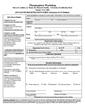 Fillable Online Cevs Ucdavis Thysanoptera Workshop Conference And