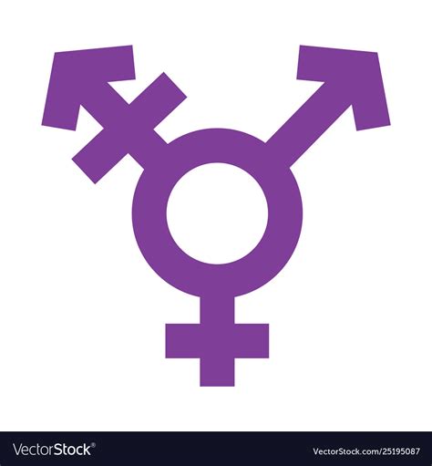 Transgender Symbol In Simple Outline Violet Color Vector Image