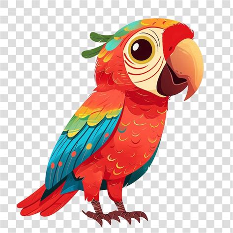 Premium PSD Cartoon Parrot Isolated On Transparent Background Png