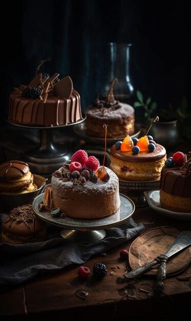 Premium Photo A Table Topped With Cakes And Desserts Covered In