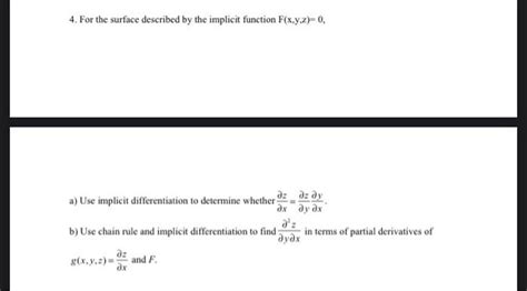 4 for the surface described by the implicit function