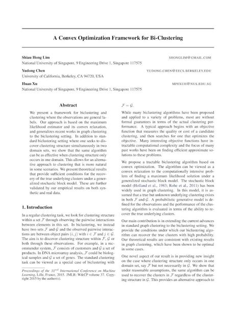 pdf a convex optimization framework for bi clustering dokumen tips