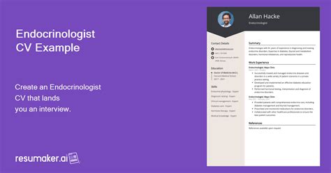 Endocrinologist CV Example For 2024