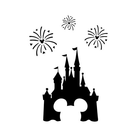 Disney Castle Silhouette With Mickey Mouse Ears SVG File PNG Etsy