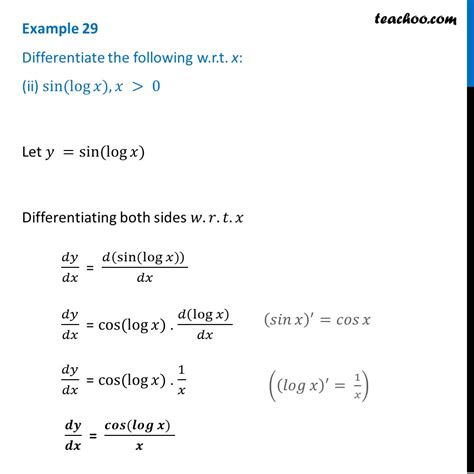 Example Ii Differentiate Sin Log X With Video Teachoo