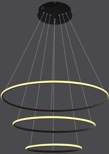 Mdeco Okrągła LAMPA wisząca SLIM 000022 3000 B metalowa OPRAWA zwis LED