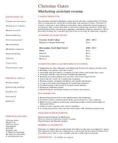 Marketing Assistant Resume Sample