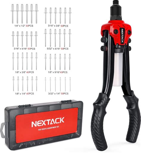 NEXTACK 1 4 Pop Rivet Gun With 350pcs Assorted Rivets Kit 13 Heavy