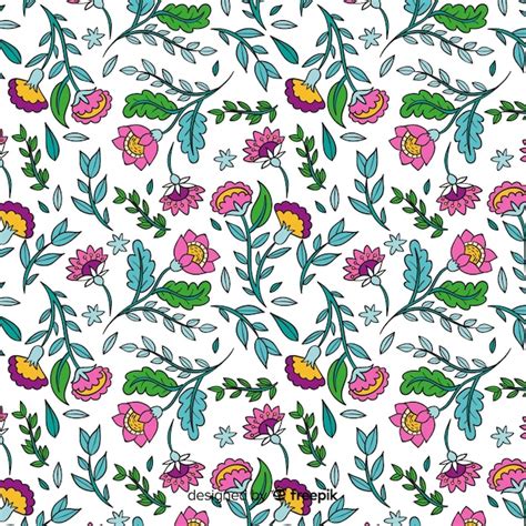 Free Vector Hand Drawn Flowers And Leaves