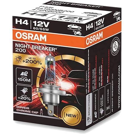 OSRAM NIGHT BREAKER 200 H4 200 More Brightness Halogen Headlight