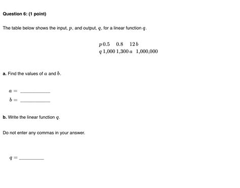 solved question 6 1 ﻿point the table below shows the