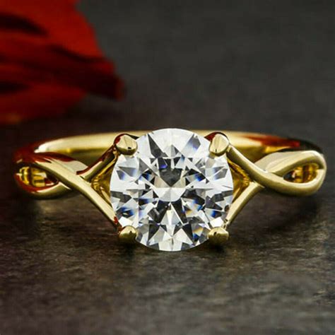 2 00 Ct Round Cut Moissanite Twisted Best Engagement Ring Solid 14k