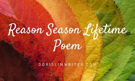 Reason Season Lifetime Poem Printable