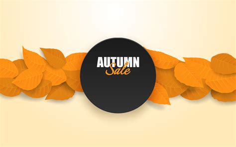 Autumn Sale Design With Autumn Leaves Under Circular Text Box 682185