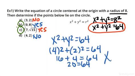 How To Write The Equation Of A Circle Identify Points That Lie On The
