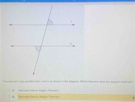 Solved Transversal T Cuts Parallel Lines R And S As Shown In The
