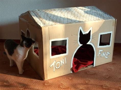 Diy Cardboard Cat House Plans You Can Build Today With Off