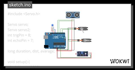project servo ultrasonic led wokwi esp32 stm32 arduino simulator