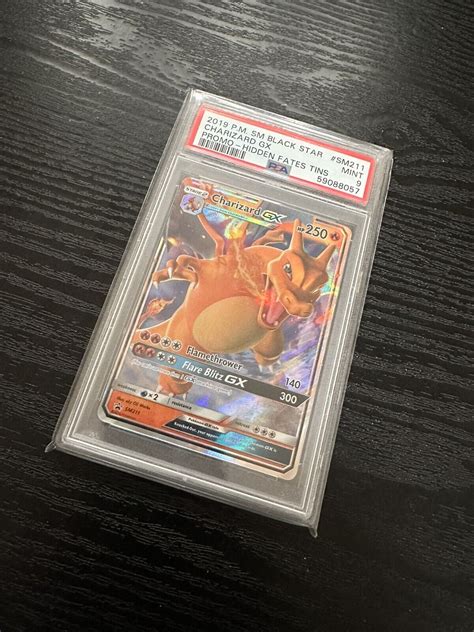 PSA 9 MINT Charizard GX SM211 Hidden Fates Tin Black Star Promo Pokemon