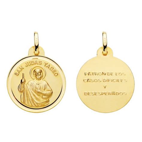 Medalla De Oro De San Judas Tadeo 14k 100134 Argyor MX Tamaño 12 Mm