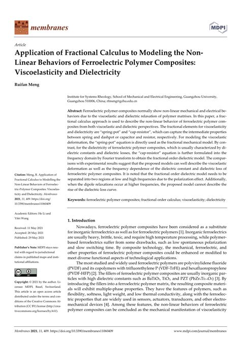 pdf application of fractional calculus to modeling the non linear behaviors of ferroelectric