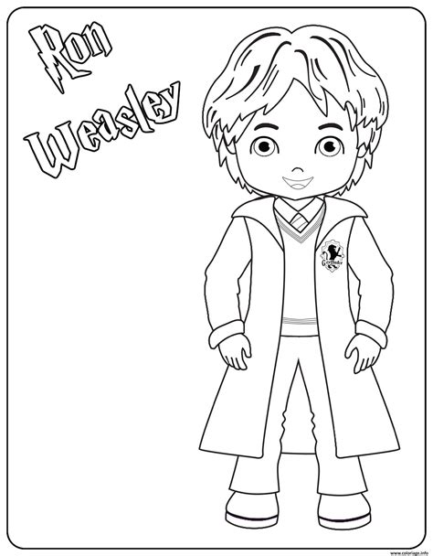 Coloriage Ron Weasley Dessin Harry Potter à imprimer