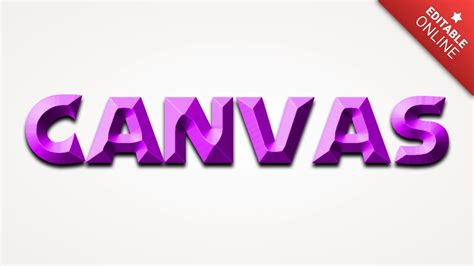 Canvas Purple Beveled Text Effect Generator