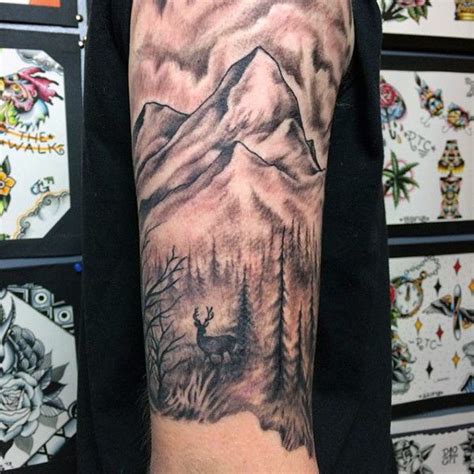 Deer Tattoos For Men Manly Outdoor Designs Sleeve Tattoos Best