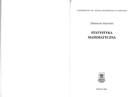 PDF Statystyka Matematyczna