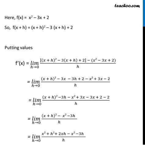 ex 12 2 4 find derivative of f x x 1 x 2 from first prin