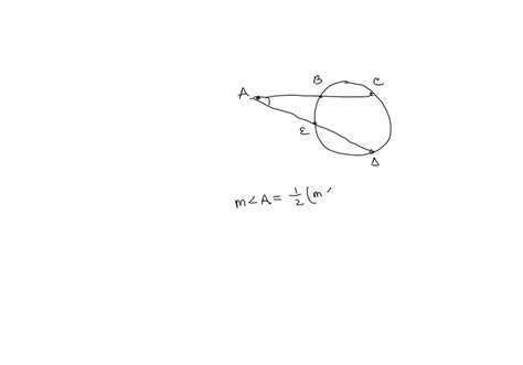 solved theorem 4 5 15 the two secant angle theorem if two secants intersect at a point in