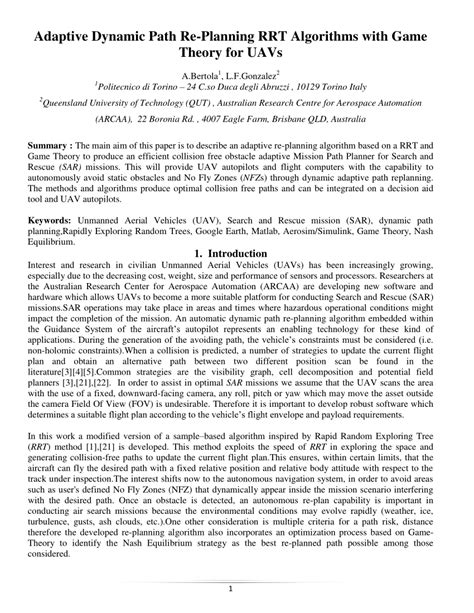 pdf adaptive dynamic path re planning rrt algorithms with game theory for uavs