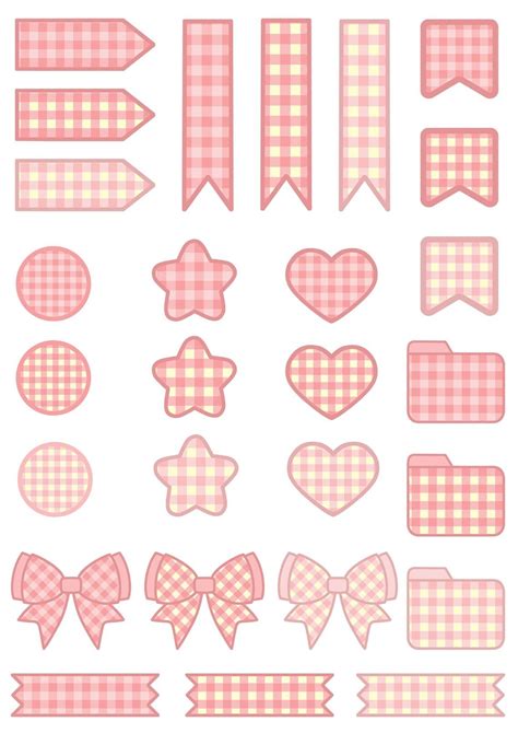 Journal Stickers Pink Scrapbook Calendar Stickers