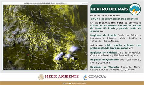 CONAGUA Clima on Twitter Para las próximas 3 horas se prevén Lluvias