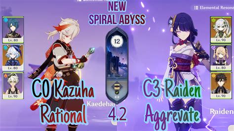 C Kazuha Furina Rational C Raiden Aggrevate New Spiral Abyss