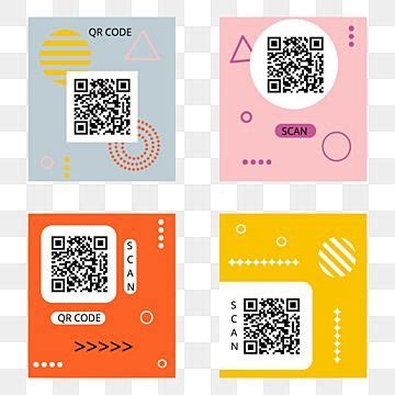 Qr Codes PNG Transparent Memphis Style Square Qr Code Set Code Qr