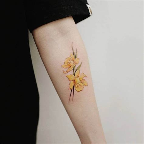 Daffodil March Birth Flower Tattoo Design Ideas